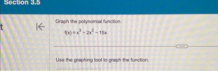 Solved t Section 3.5 K Graph the polynomial function. f(x) = | Chegg.com