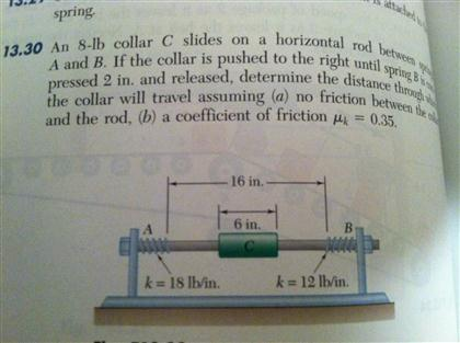 Solved An 8-lb collar C slides on a horizontal rod between | Chegg.com