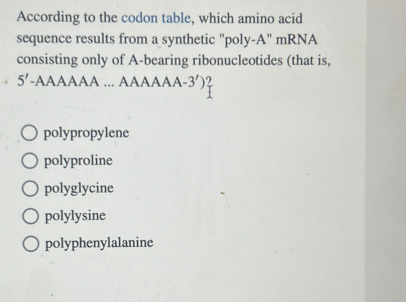 Solved According to the codon table, which amino acid | Chegg.com