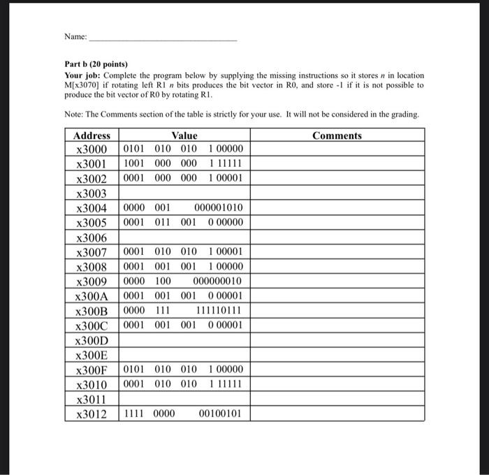 Solved Part b (20 points) Your job: Complete the program | Chegg.com