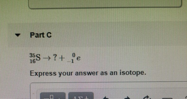 Solved Part 0 35S --? + ºe Express your answer as an | Chegg.com