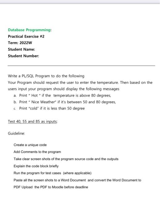 Solved Database Programming: Practical Exercise #2 Term: | Chegg.com