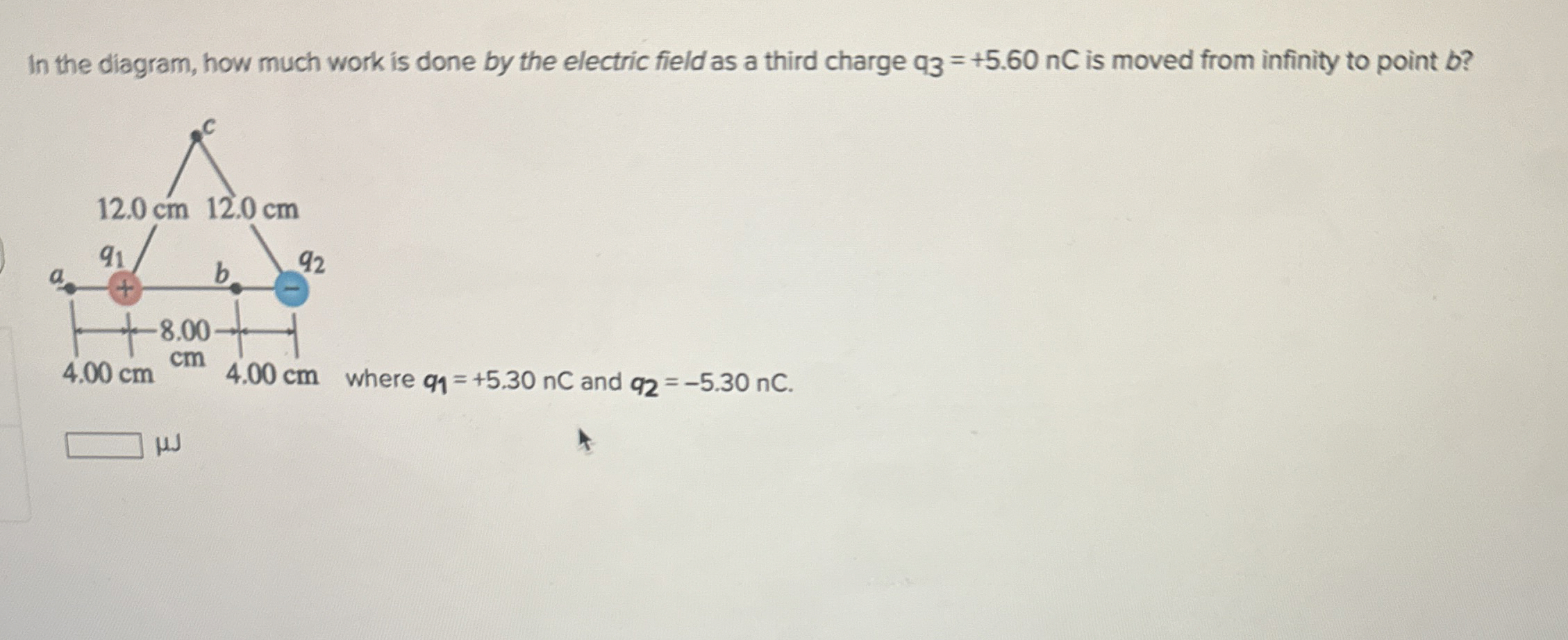 Solved In the diagram, how much work is done by the electric | Chegg.com