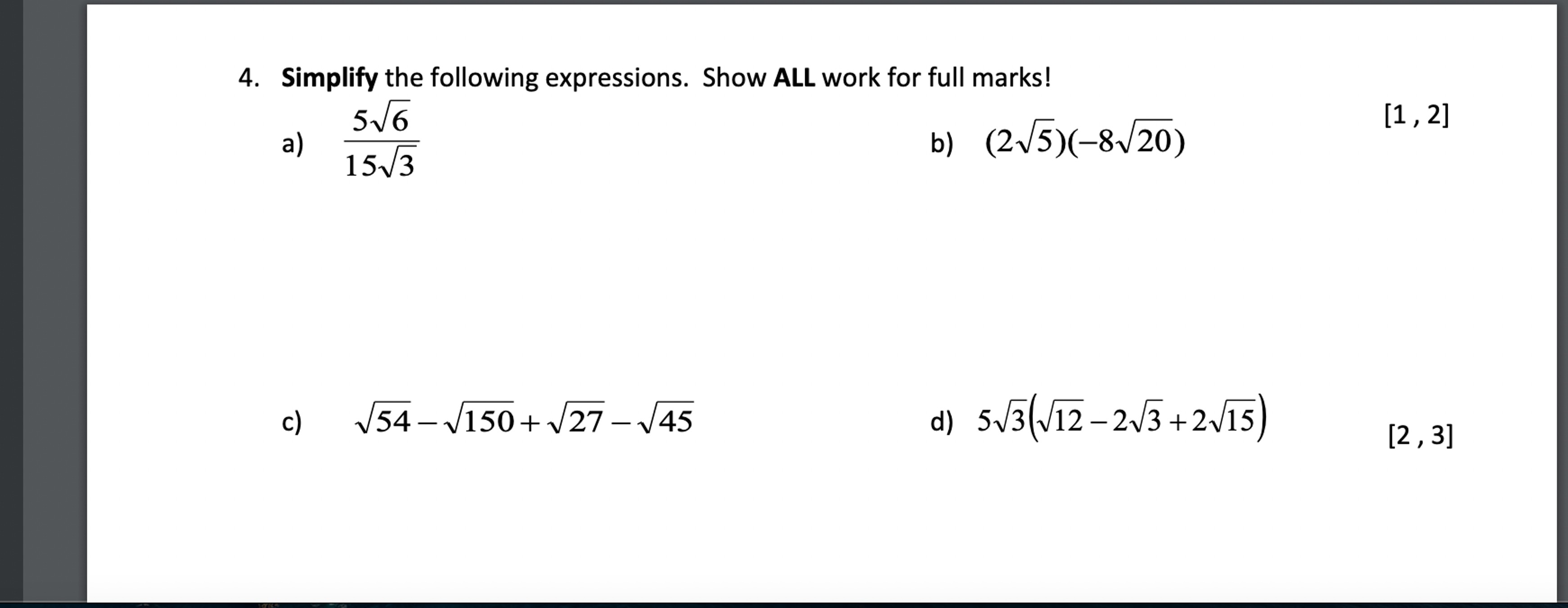 PART A: KNOWLEDGESimplify the following expressions. | Chegg.com