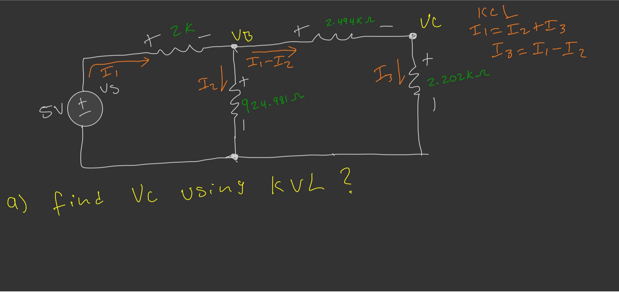 Solved Help solve please: a) ﻿find Vc ﻿using kVL? | Chegg.com