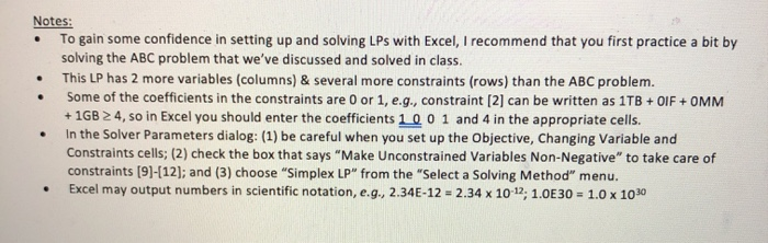 Solved In this assignment, you'll formulate Patty's | Chegg.com