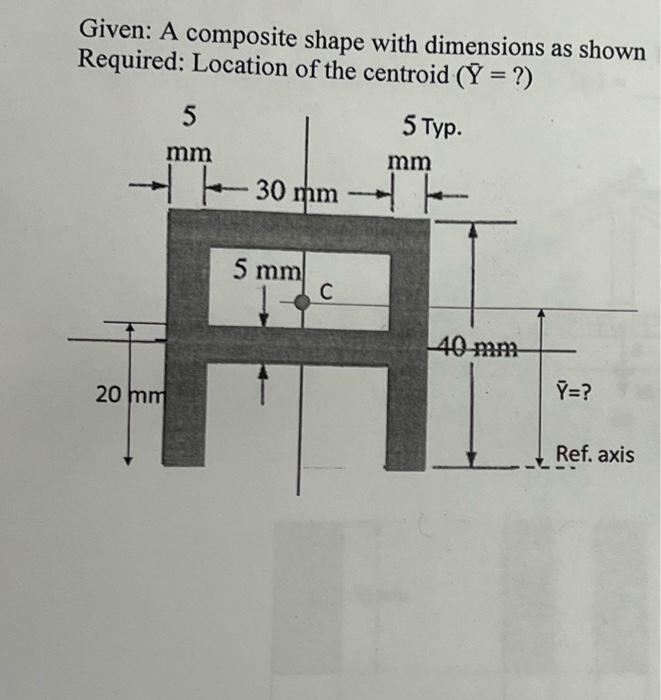 Solved Given: A composite shape with dimensions as shown | Chegg.com