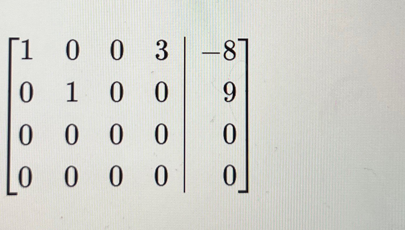 Solved [1003-8010090000000000] ﻿ How many free variables | Chegg.com