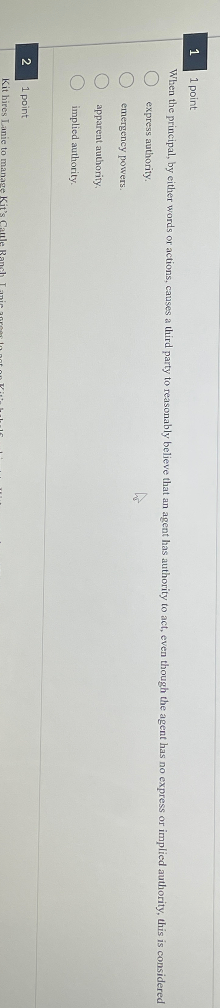 Solved 11 ﻿pointWhen the principal, by either words or | Chegg.com
