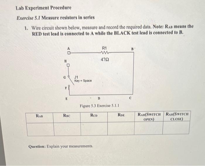 Solved Lab Experiment Procedure Exercise 5.1 Measure | Chegg.com