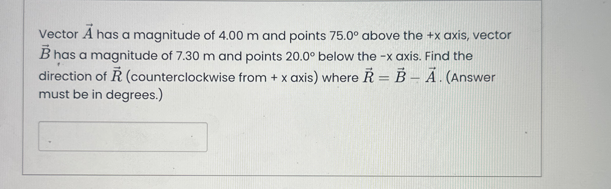 Solved Vector vec(A) ﻿has a magnitude of 4.00m ﻿and points | Chegg.com