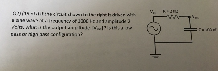Solved VIN R = 22 N -Vout Q2) (15 pts) If the circuit shown | Chegg.com