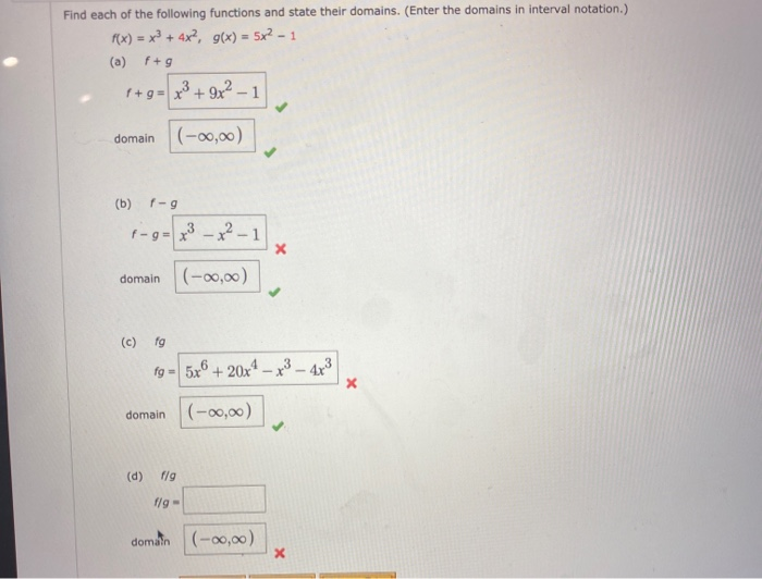 Solved Find each of the following functions and state their | Chegg.com