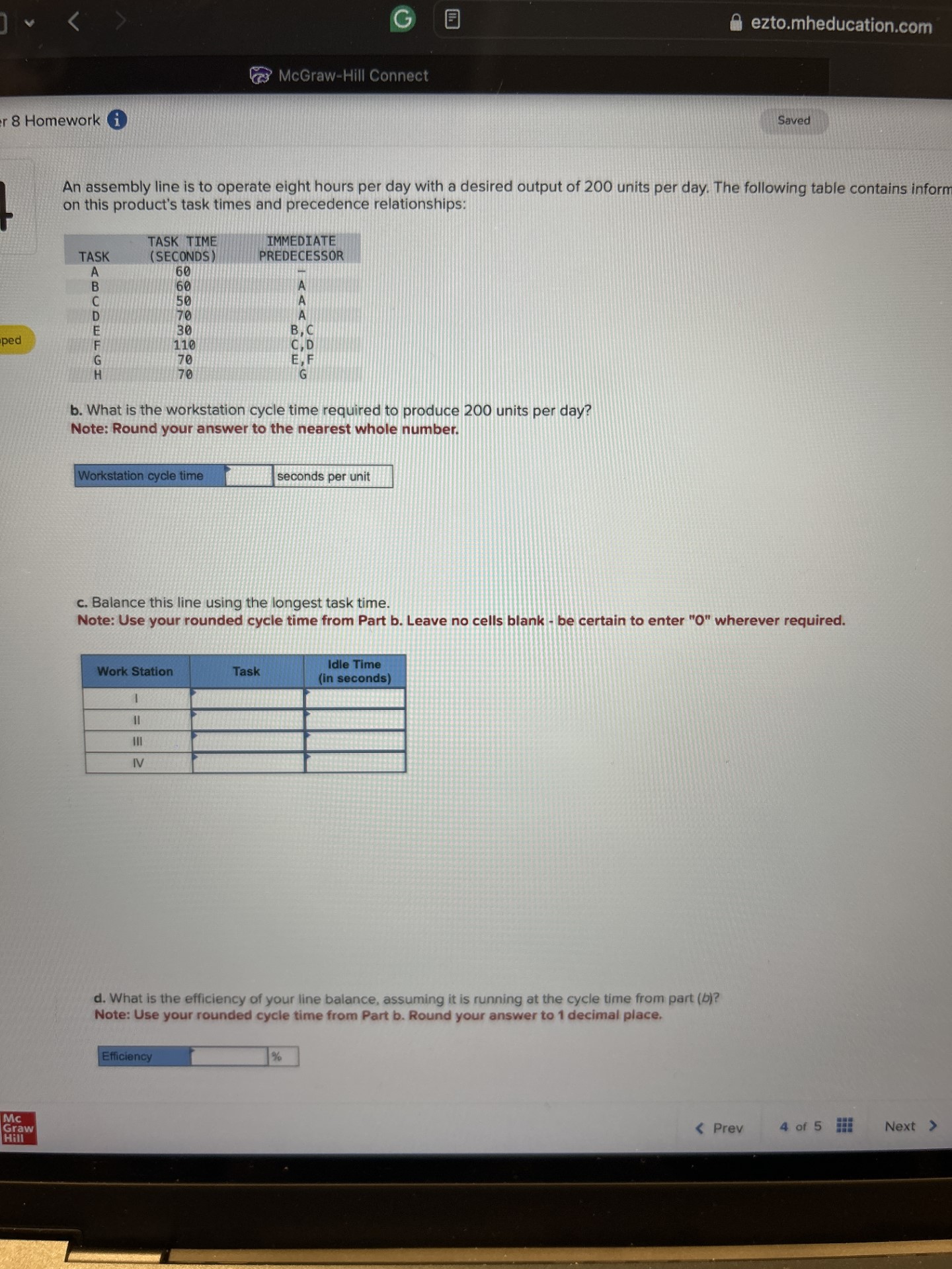 Solved An assembly line is to operate eight hours per day | Chegg.com