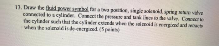 Solved 13. Draw the fluid power symbol for a two position, | Chegg.com