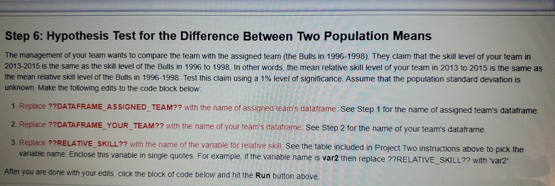Solved 6. Hypothesis Test for the Difference Between Two | Chegg.com