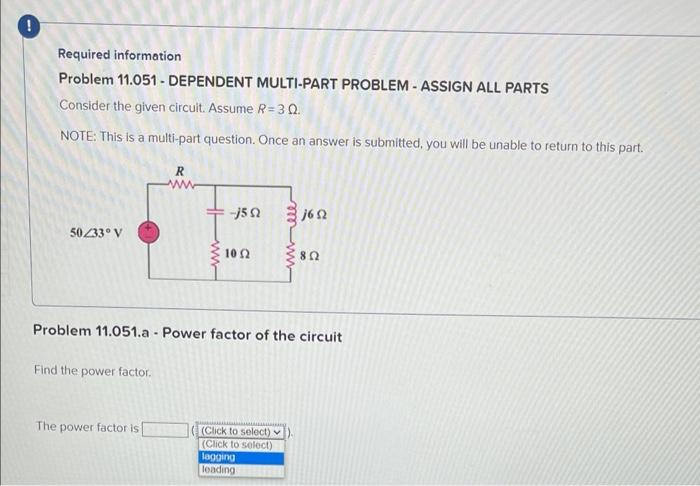 Solved Required information Problem 11.051 - DEPENDENT | Chegg.com