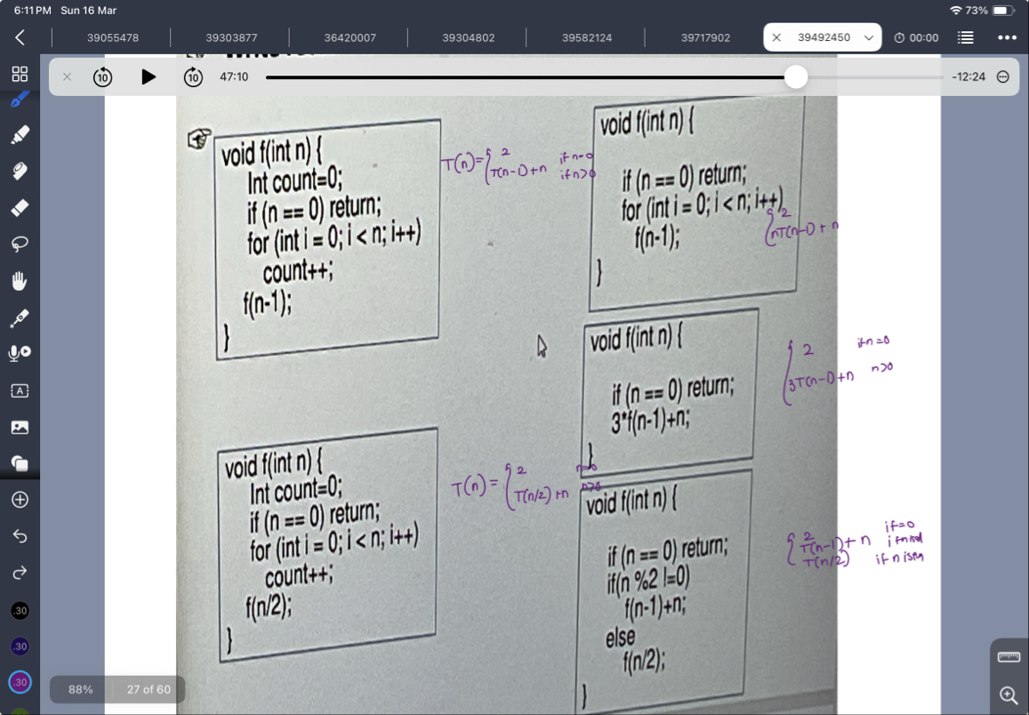 Solved WRITE RECURRENCE OF THE FOLLOWING | Chegg.com