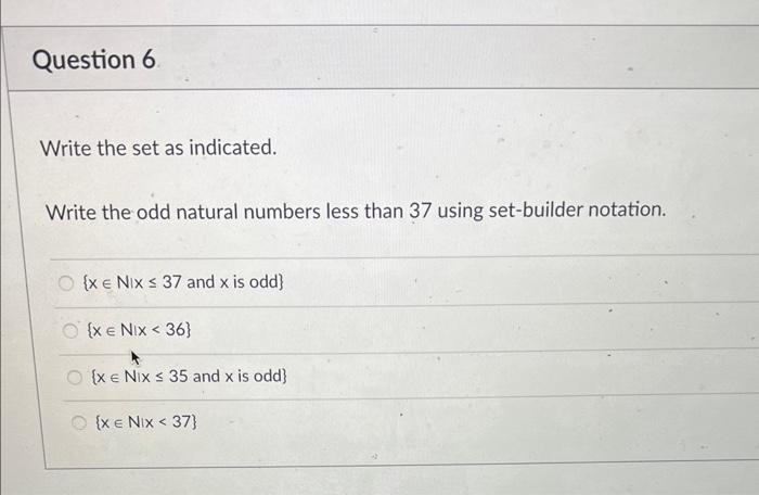Solved Write the set as indicated. Write the odd natural | Chegg.com