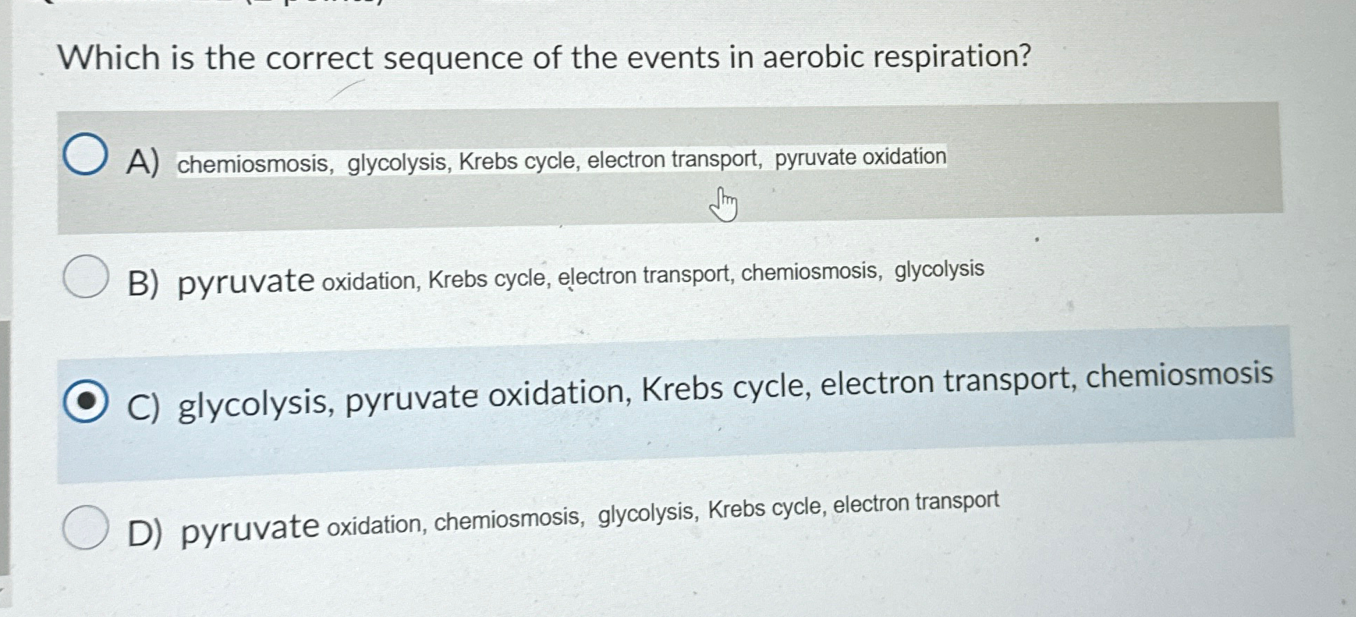 Solved Which is the correct sequence of the events in | Chegg.com
