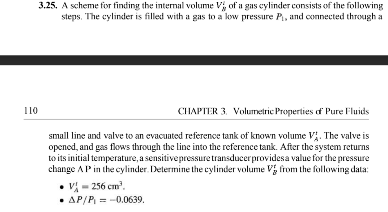 Solved 3.25. ﻿A scheme for finding the internal volume VBt | Chegg.com
