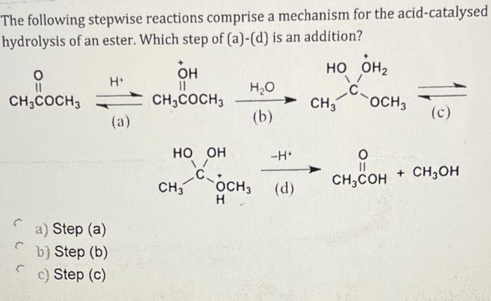 Solved The following stepwise reactions comprise a mechanism | Chegg.com
