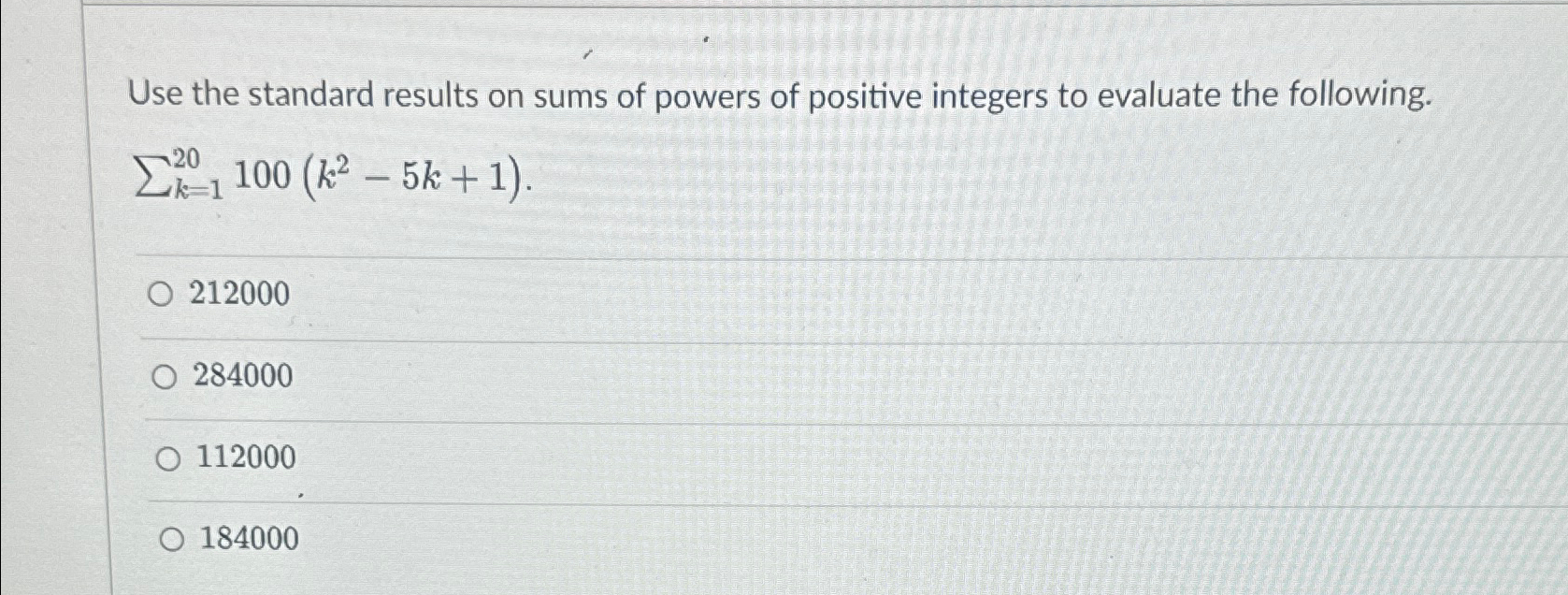 Solved Use the standard results on sums of powers of | Chegg.com