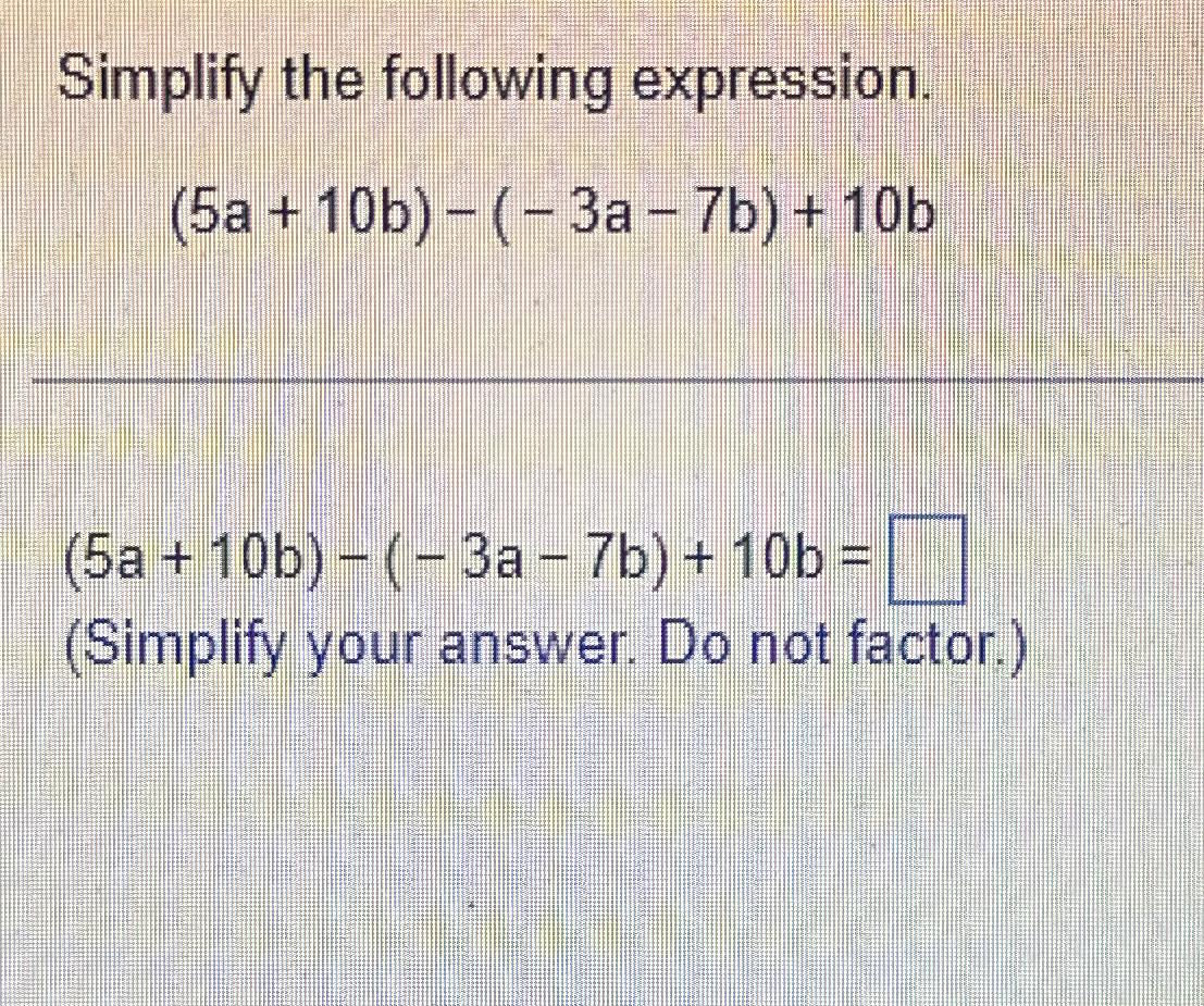 Solved Simplify the following | Chegg.com