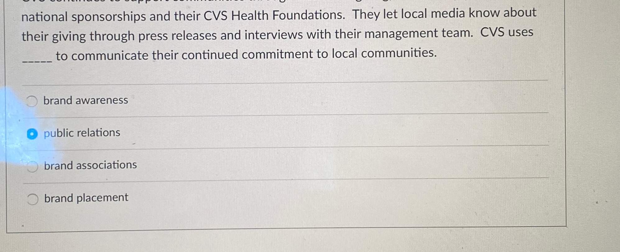 Solved national sponsorships and their CVS Health | Chegg.com