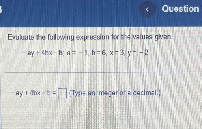 Solved Evaluate the following expression for the values | Chegg.com