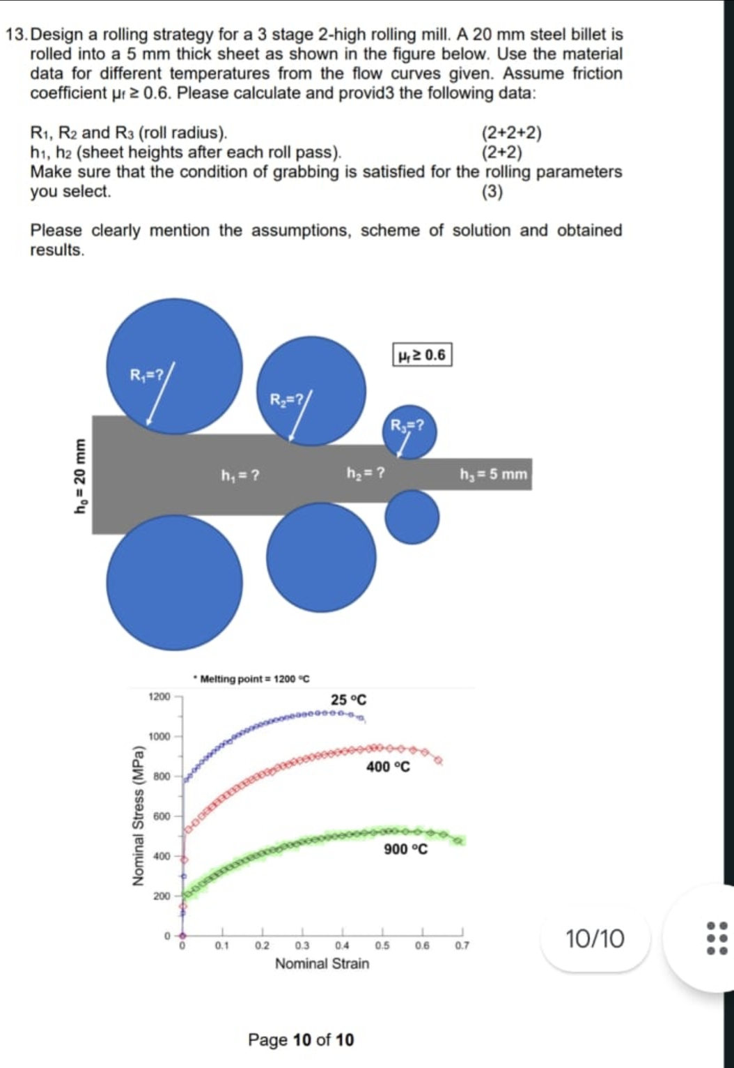 Solved Design a rolling strategy for a 3 ﻿stage 2 -high | Chegg.com
