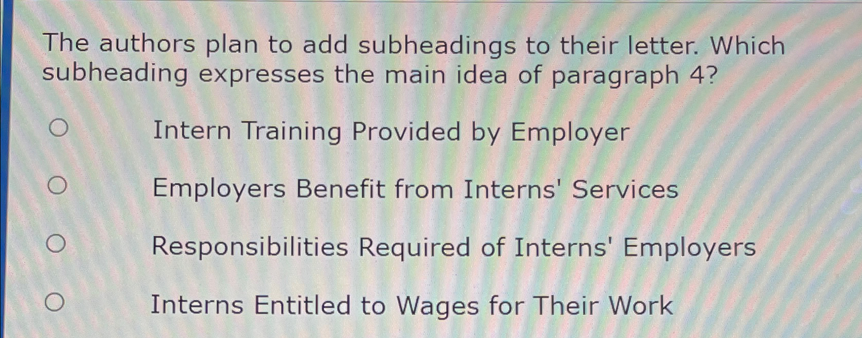 Solved The authors plan to add subheadings to their letter. | Chegg.com