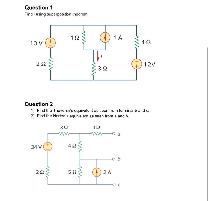 Solved Question 1 Find I Using Superposition Theorem