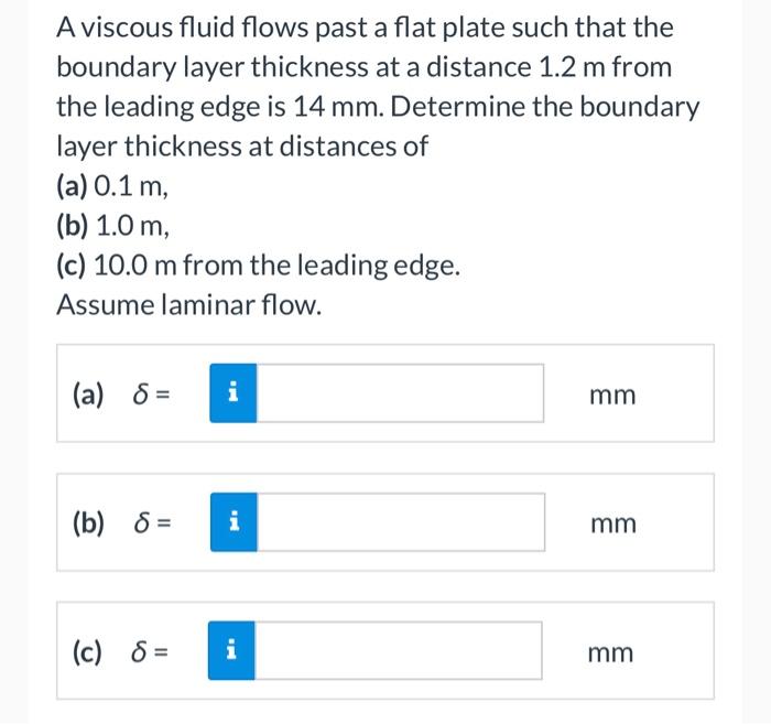 Solved A Viscous Fluid Flows Past A Flat Plate Such That The