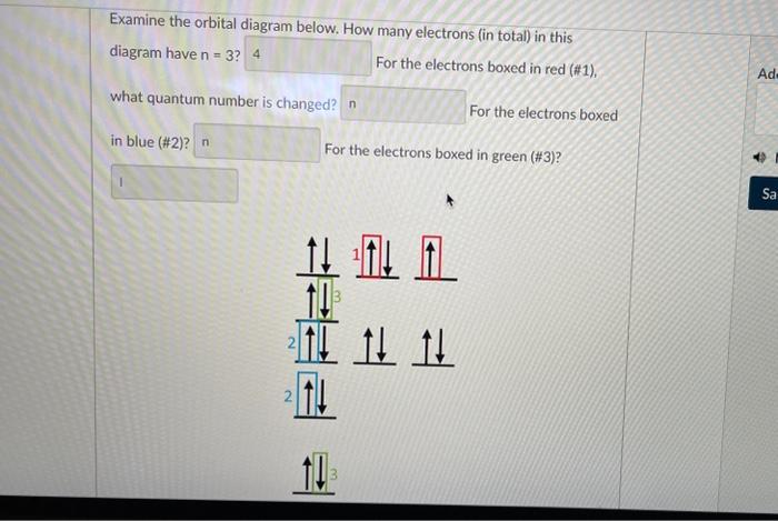 Solved Examine the orbital diagram below. How many electrons | Chegg.com