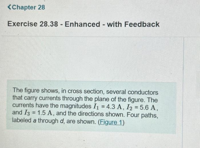 Solved Exercise 28.38 - Enhanced - with Feedback The figure | Chegg.com