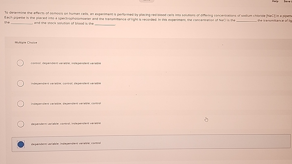 Solved HelpSove 8To determine the effects of osmosis on | Chegg.com