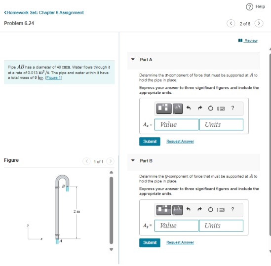 Solved Pipe AB ﻿has a diameter of 40 ﻿mm . ﻿Water flows | Chegg.com