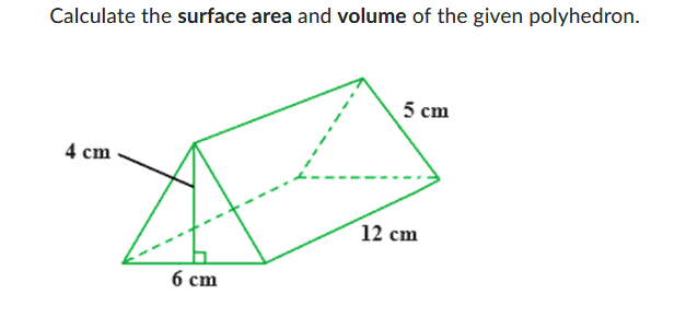 Solved Calculate The Surface Area And Volume Of The Given