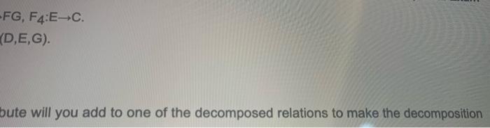 Solved Assume the universal relation schema R(ABCDEFG) and a | Chegg.com