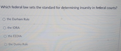 Solved Which federal law sets the standard for determining | Chegg.com