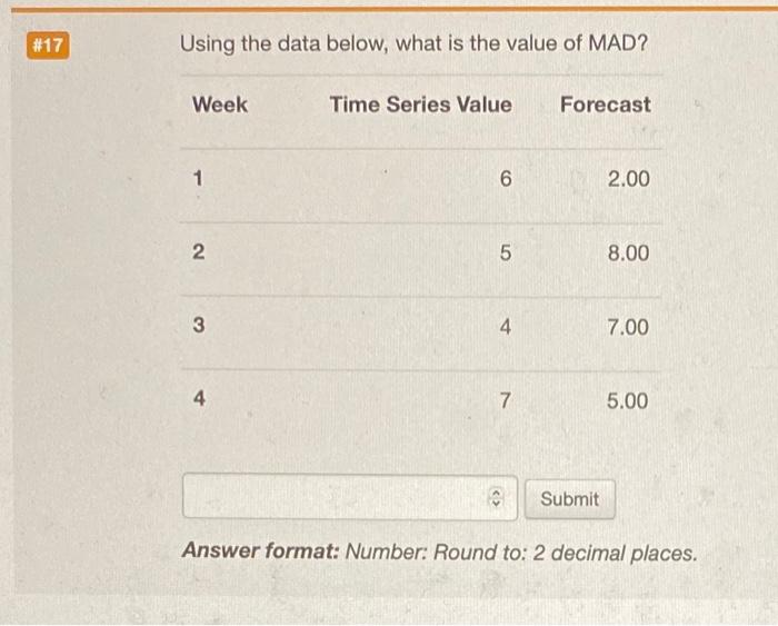 Solved Using the data below, what is the value of RMSE? | Chegg.com