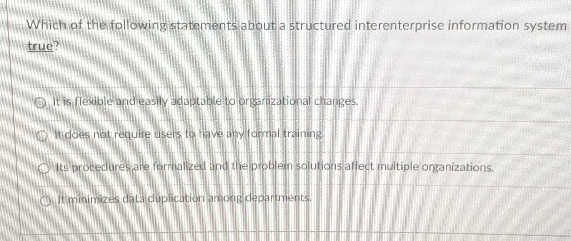 Solved Which of the following statements about a structured | Chegg.com