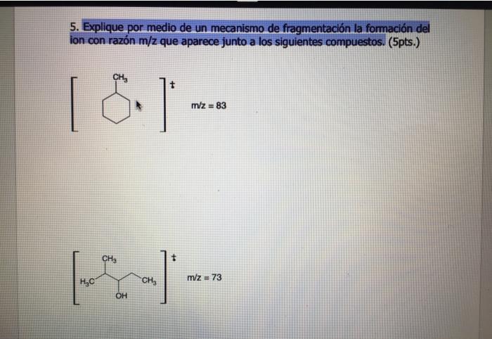 Solved Explain by means of fragmentation mechanism the | Chegg.com