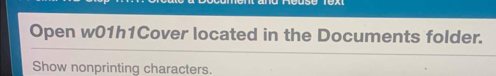 Solved Open w01h1Cover located in the Documents folder. | Chegg.com