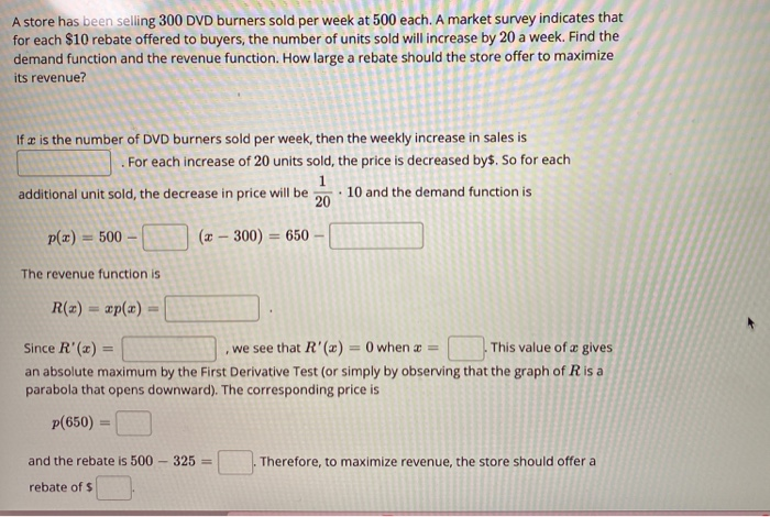 Solved A store has been selling 300 DVD burners sold per | Chegg.com