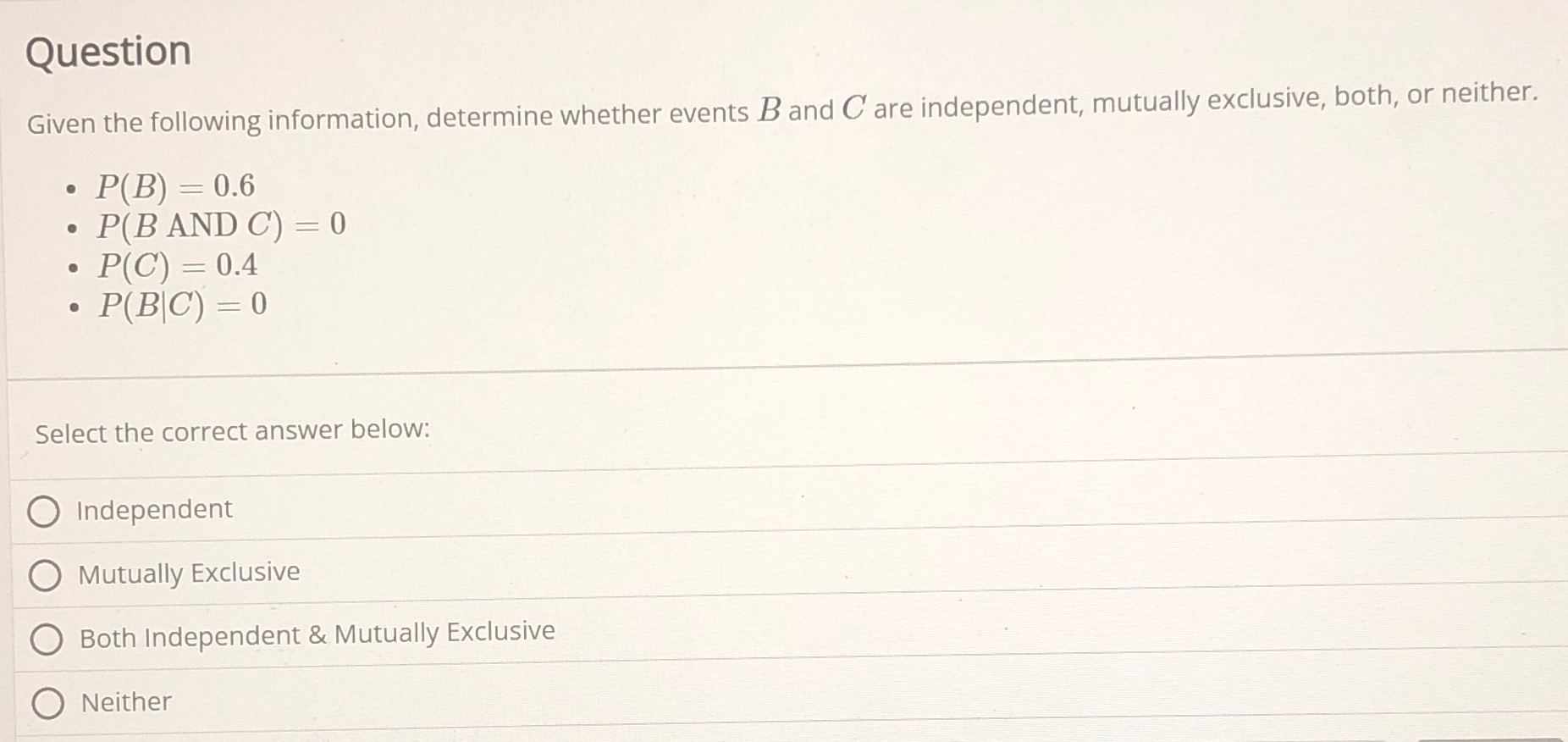 Solved Question\\nGiven the following information, determine | Chegg.com