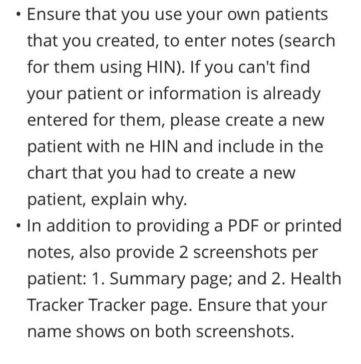 Solved Ensure that you use your own patients that you | Chegg.com