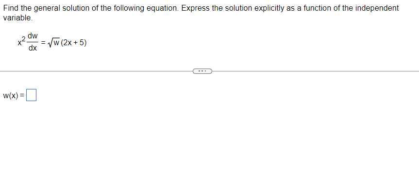 Solved Find the general solution of the following equation. | Chegg.com