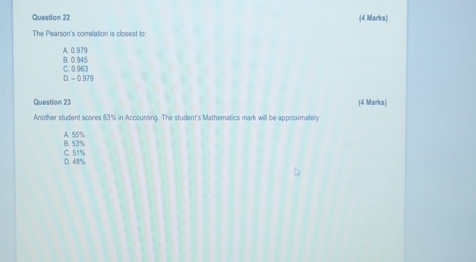 Solved Questions 19−23 refer to the problem below. The | Chegg.com